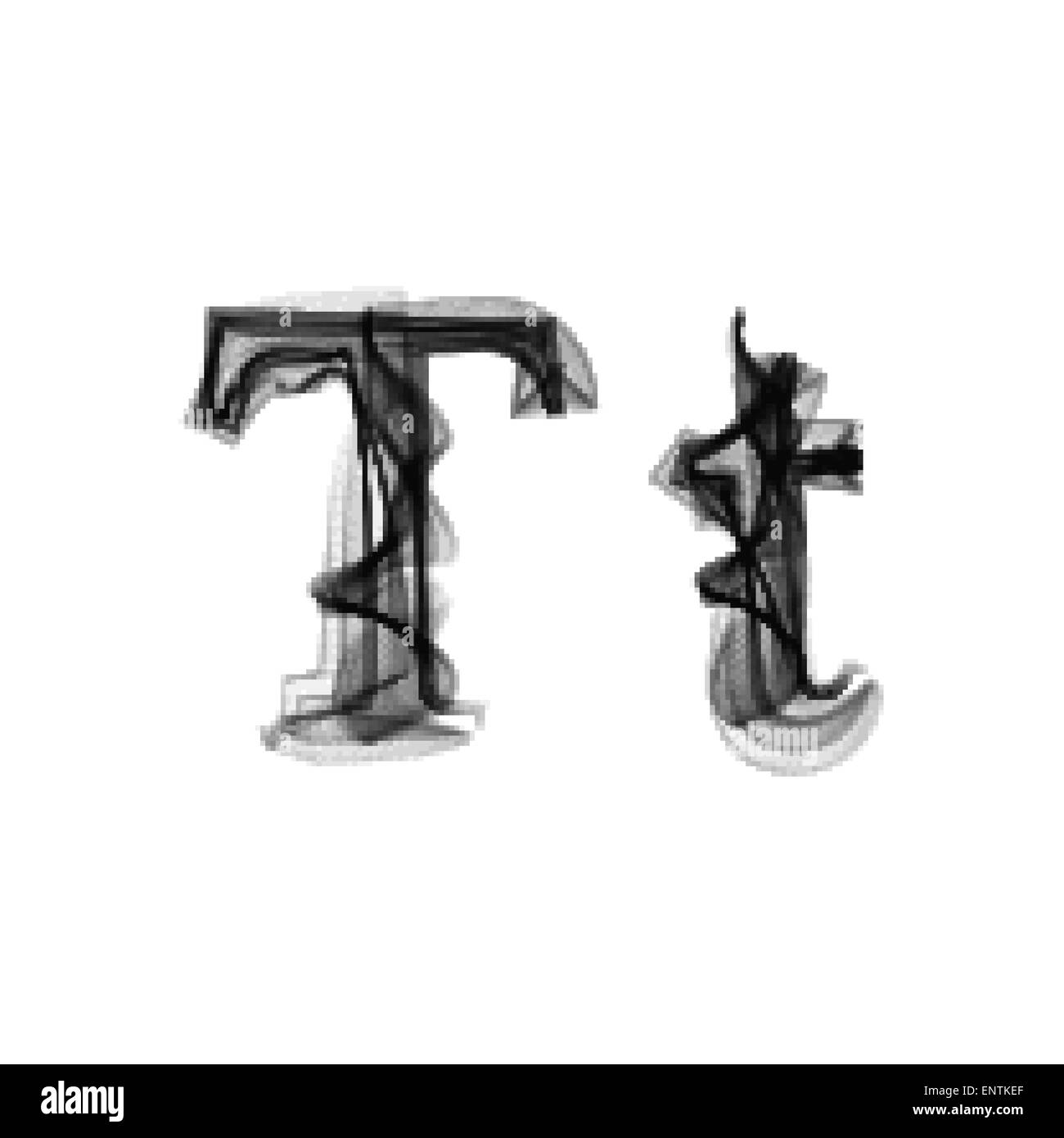 Black Smoke font. Letter T Stock Vector Image & Art - Alamy