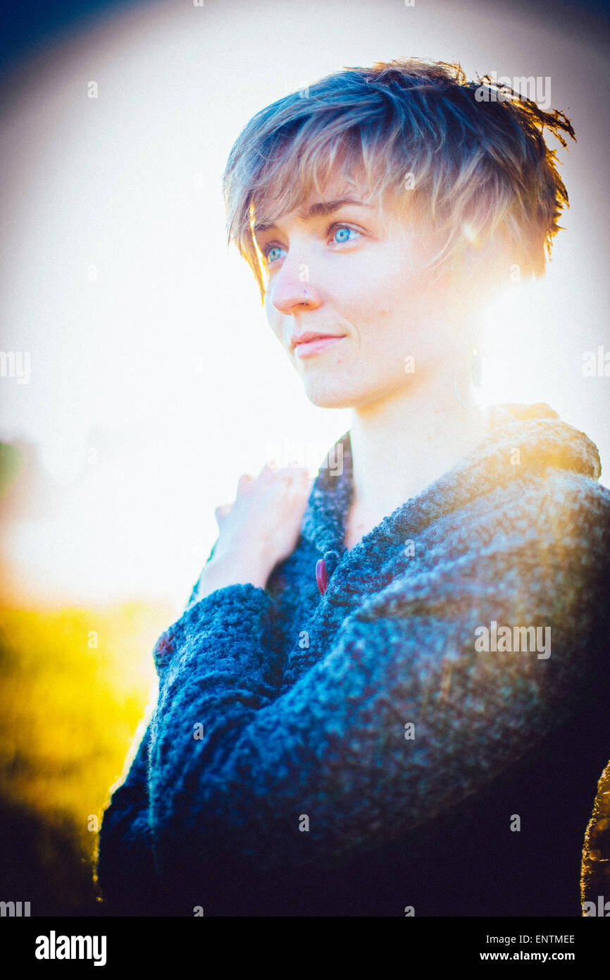 Color light woman hi-res stock photography and images - Alamy