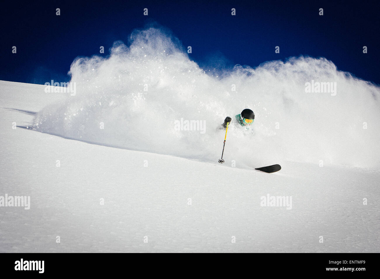 Man powder skiing hi-res stock photography and images - Alamy