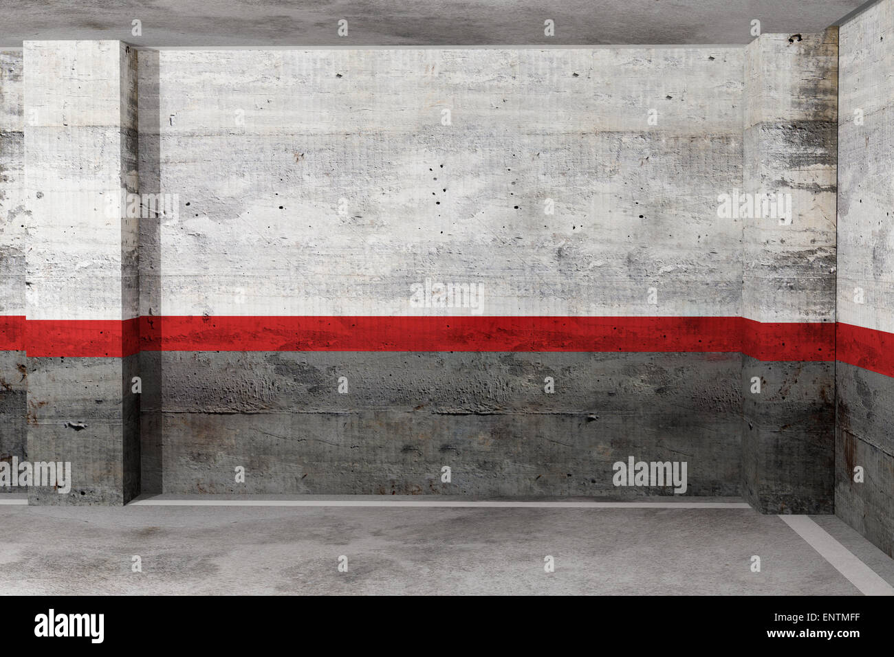 3D rendering of an empty garage Stock Photo - Alamy