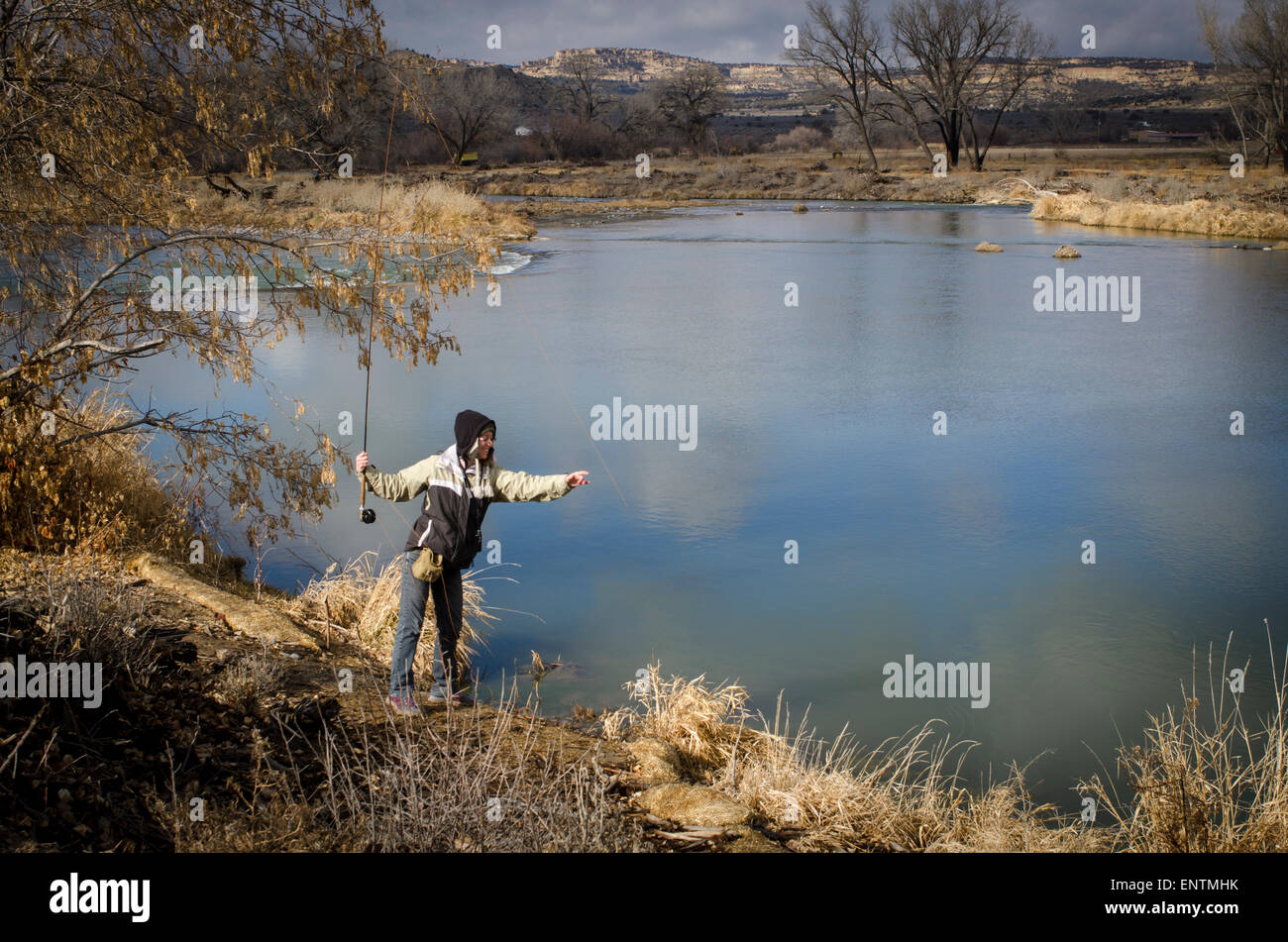 Fly fishing on the San Juan River below Navajo Dam, Northern New Mexico ...