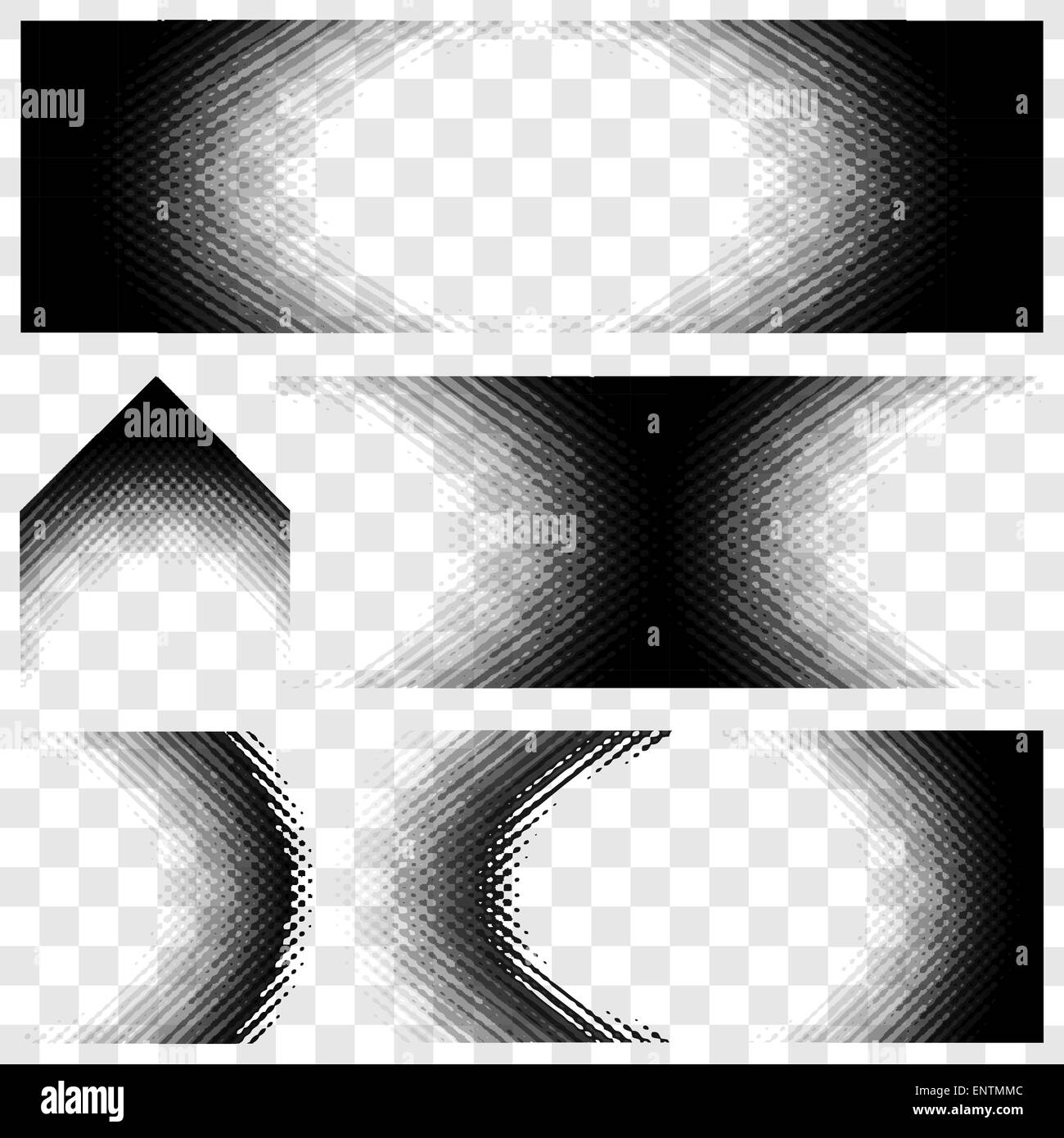 Set of isolated halftone design elements with transparency effect Stock ...