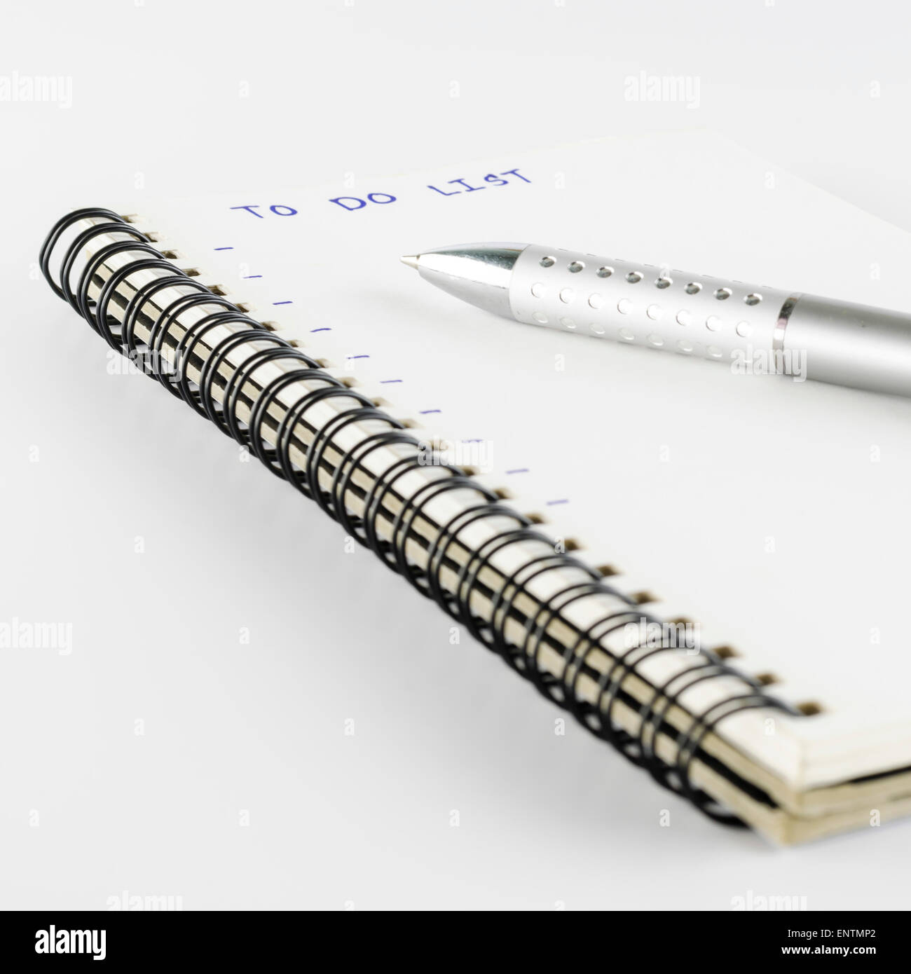 notebook with pen write to do list word on a white back ground Stock ...