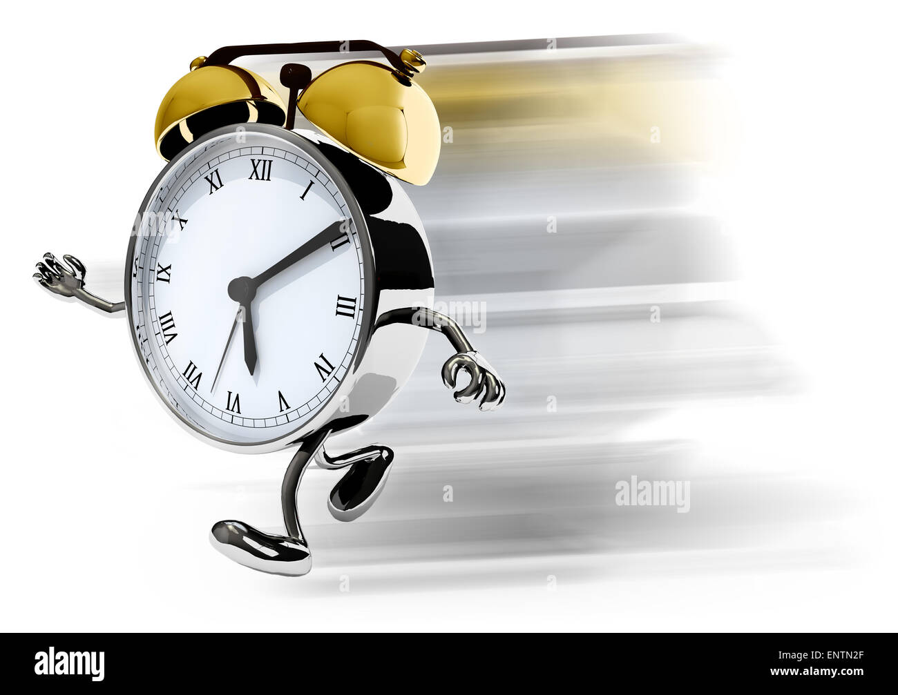 alarm clock with arms and legs running, isolated 3d illustration Stock ...