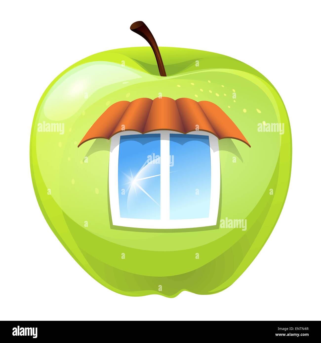 A vector illustration of apple with a window Stock Vector Image & Art ...