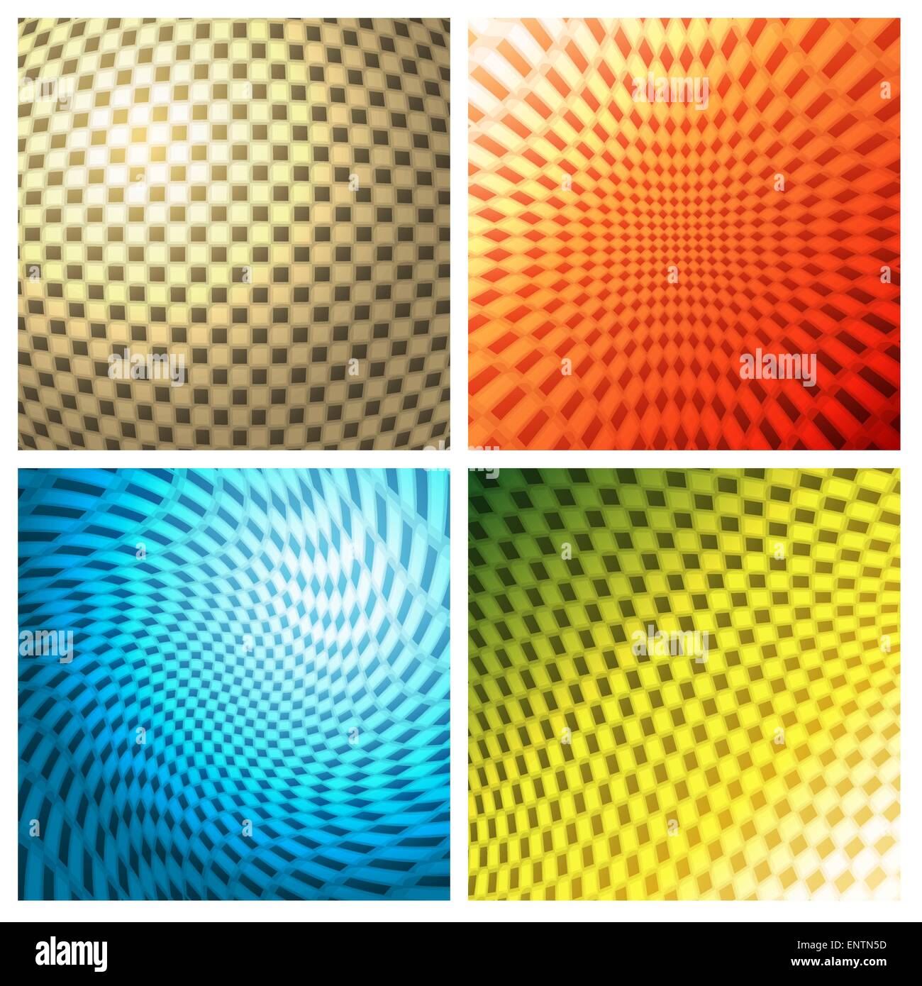 Twisted checkerboard pattern set. Isolated on white background Stock ...