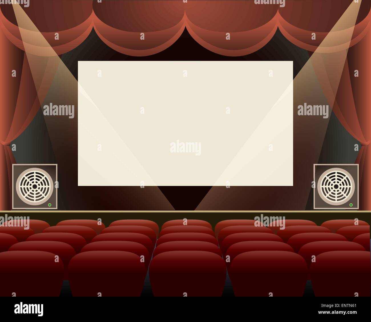 Illustration of theater or cinema hall drawn in retro style Stock ...