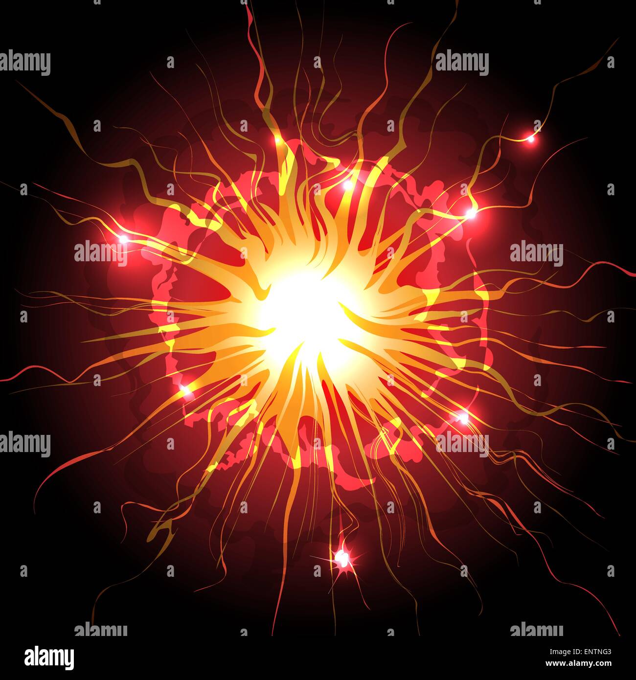 Flames lighting the night sky Stock Vector Images - Alamy