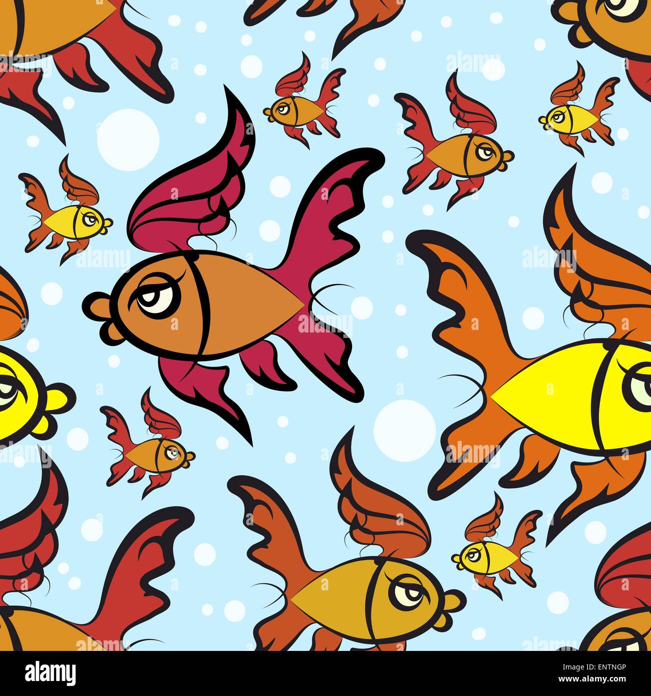 seamless colorful cartoon fishes pattern Stock Vector Image & Art - Alamy