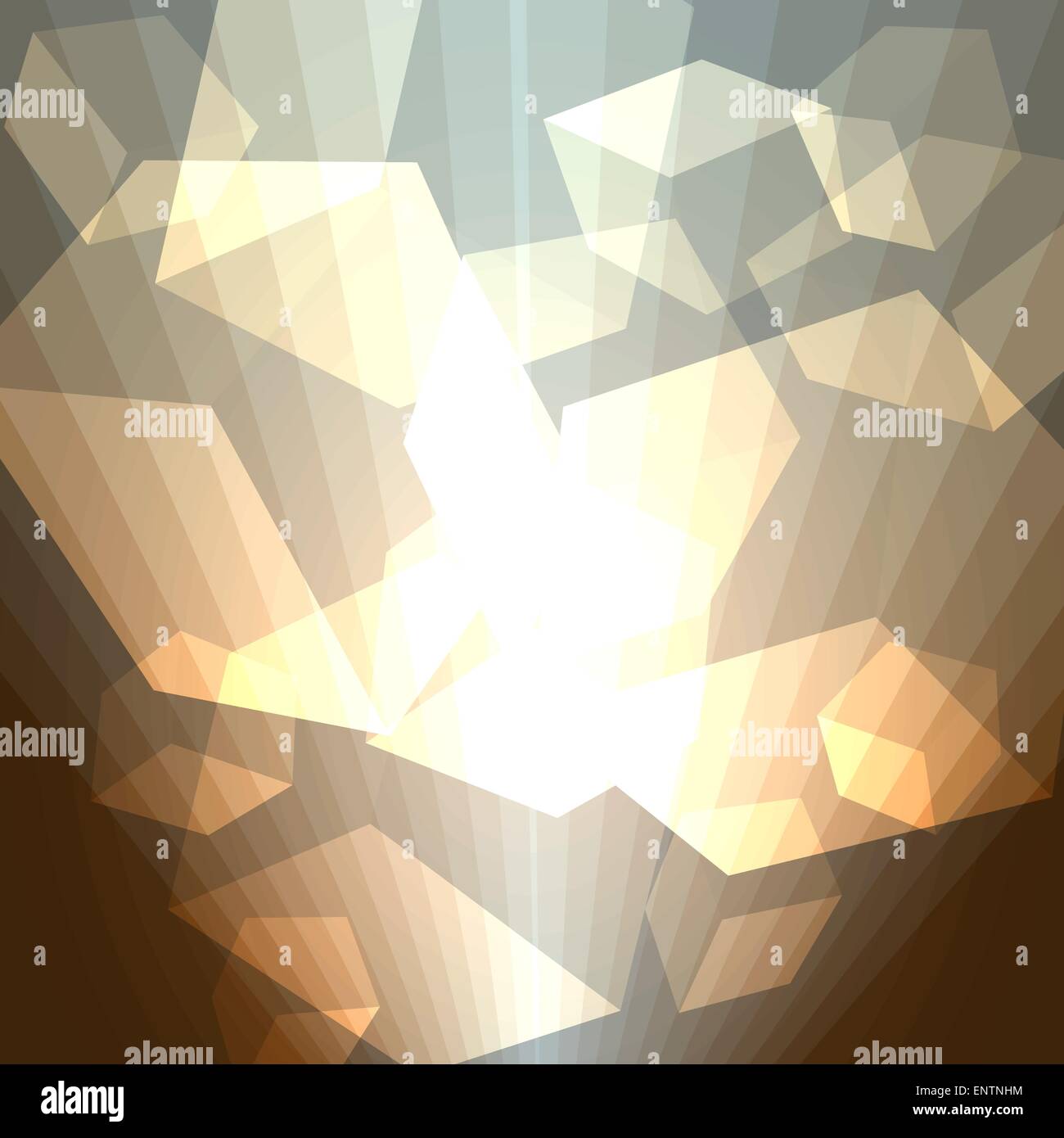 A vector abstract illustration of shining see through cubes in rays of ...