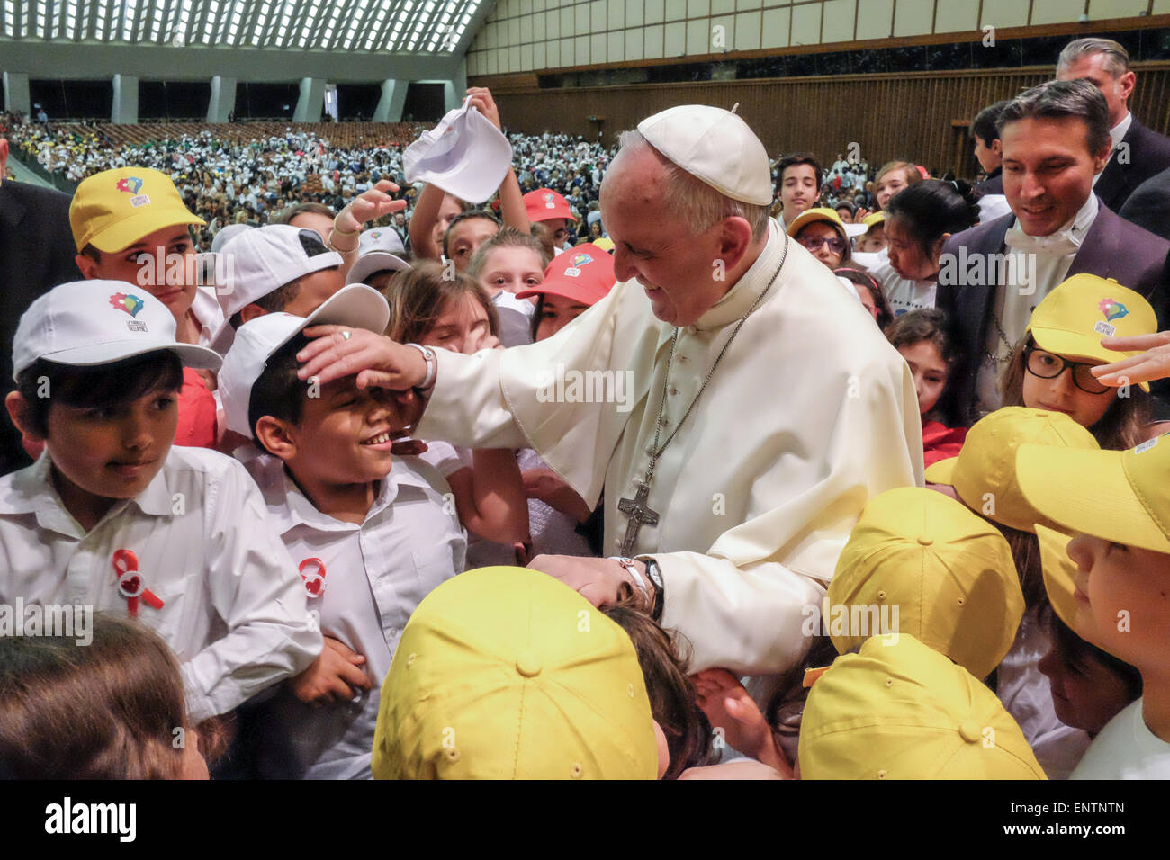 Vatican City. 11th May, 2015. Pope Francis meet the children of the ...