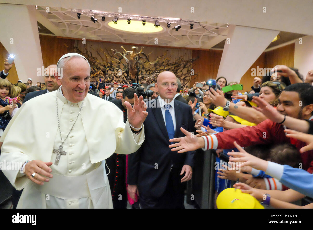 Vatican City. 11th May, 2015. Pope Francis meet the children of the ...