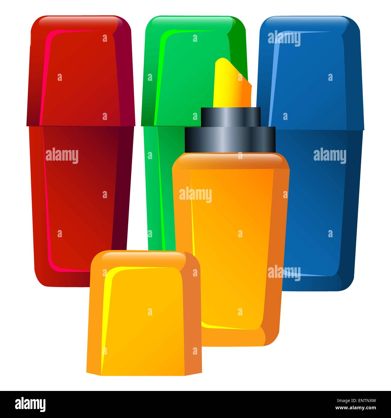 A realistic vector illustration of color markers Stock Vector Image ...