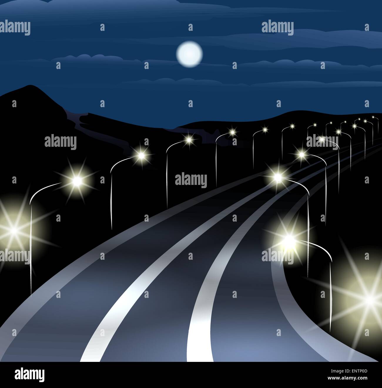 Mountain landscape on highway Stock Vector Images - Alamy