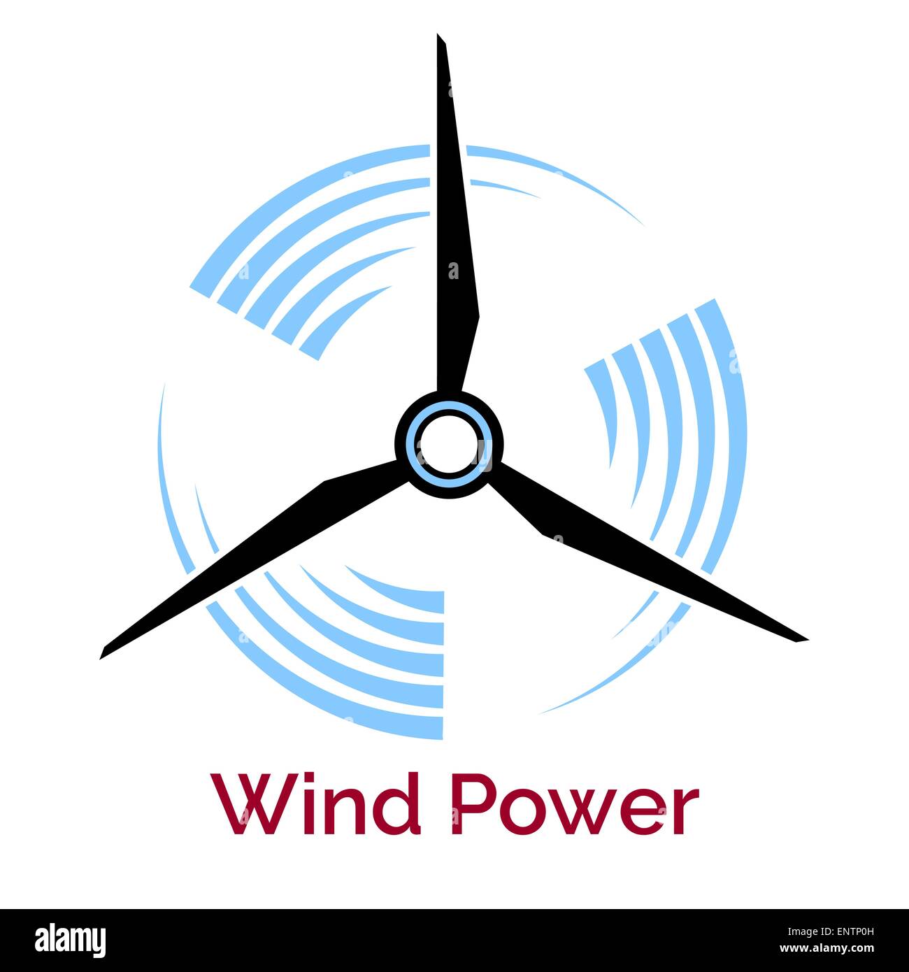 power making company logo with wind turbine isolated on white Stock ...
