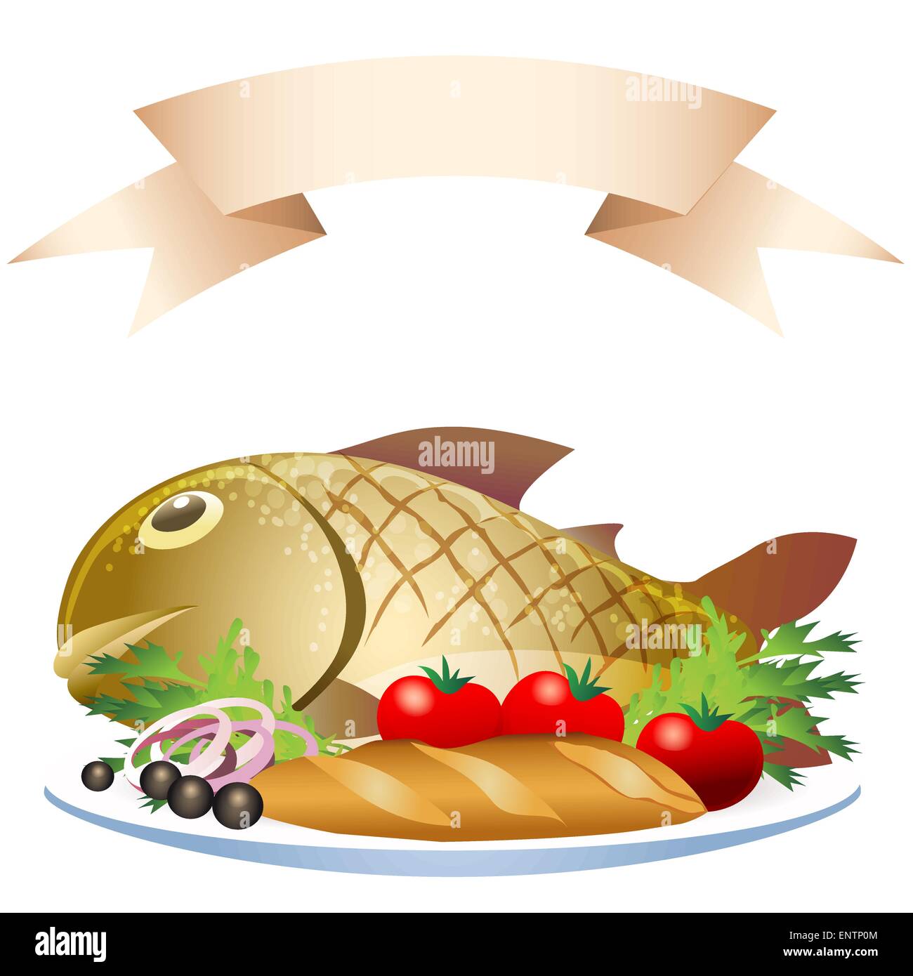 Banner empty dishes on Stock Vector Images - Alamy