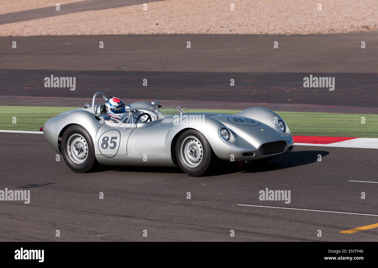 Stephen Bond driving his classic Lister Bristol race car, at the ...