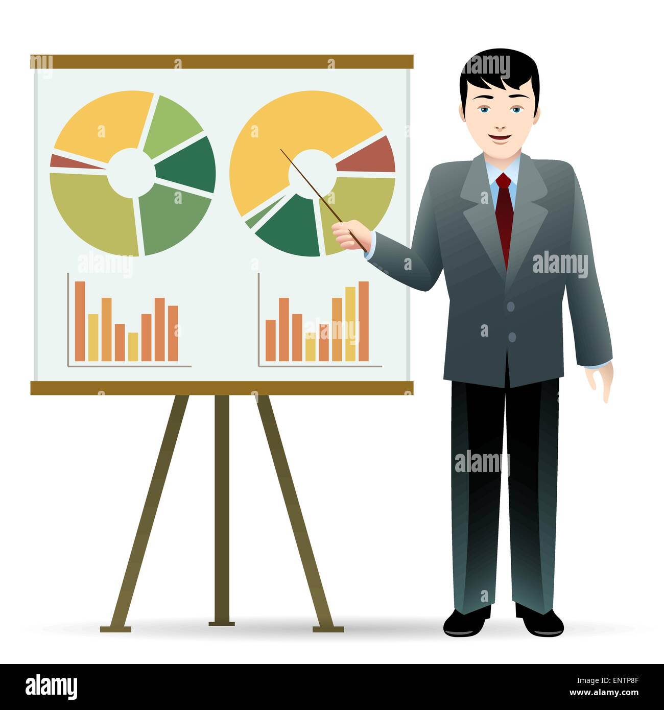 Business man giving a presentation. Isolated on white background Stock ...