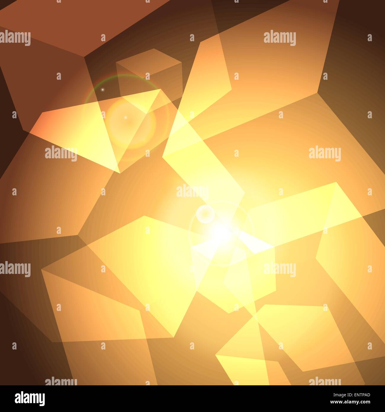 A vector abstract illustration of shining cubes in the space with flare ...