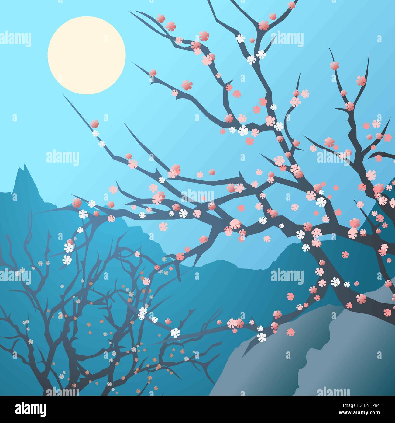 Sun light trees and clouds Stock Vector Images - Alamy