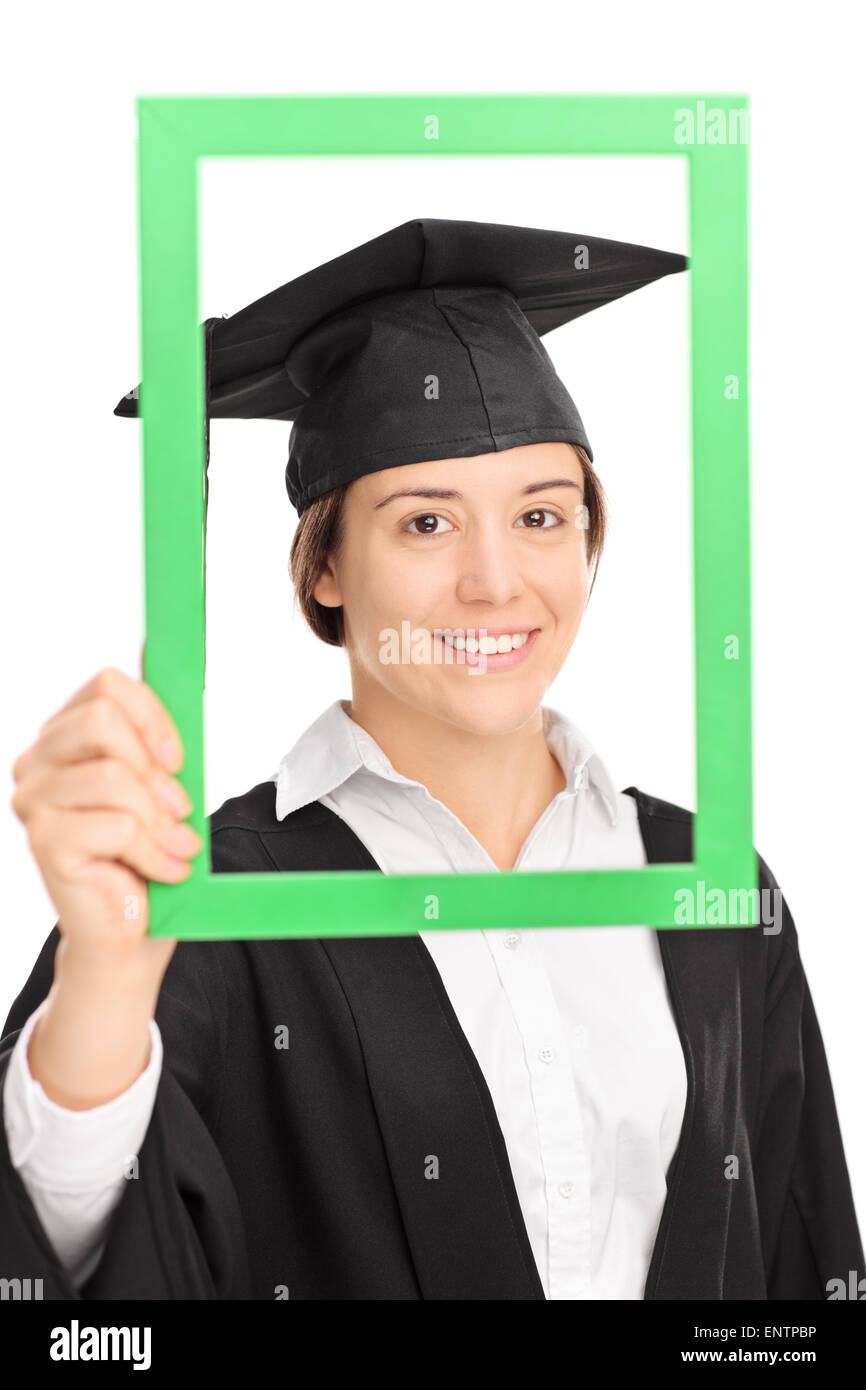 White And Green Cap And Gown