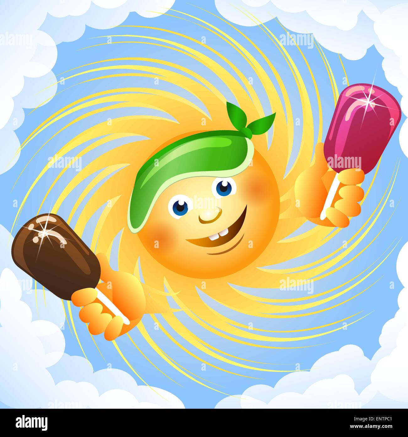 A vector illustration of sun and ice cream Stock Vector Image & Art - Alamy