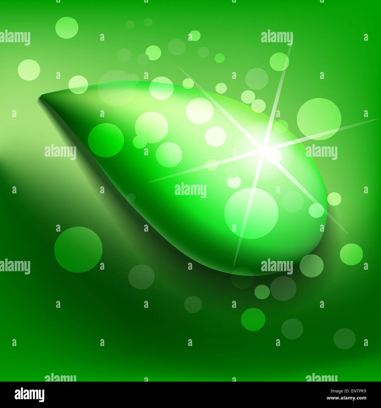 Dew drop with sparkle and bubbles on green background Stock Vector ...