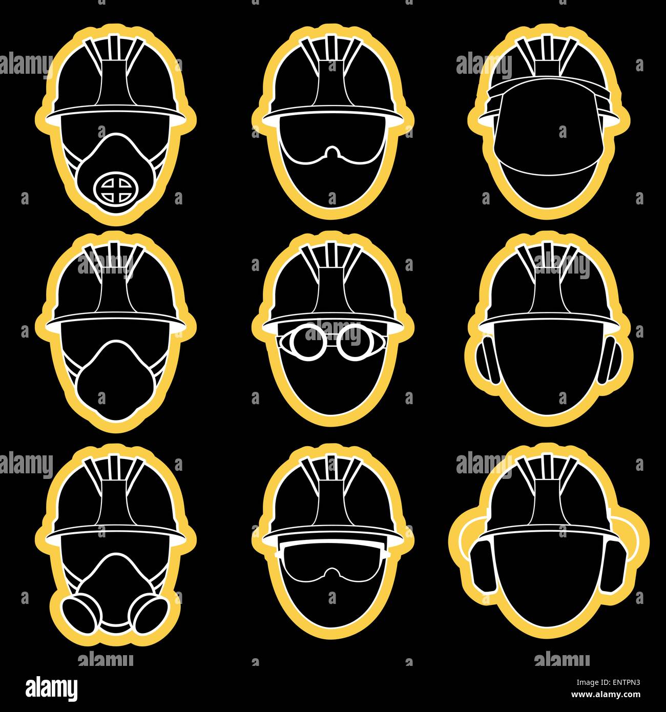 Vector set of industry protective work wear icons Stock Vector Image ...