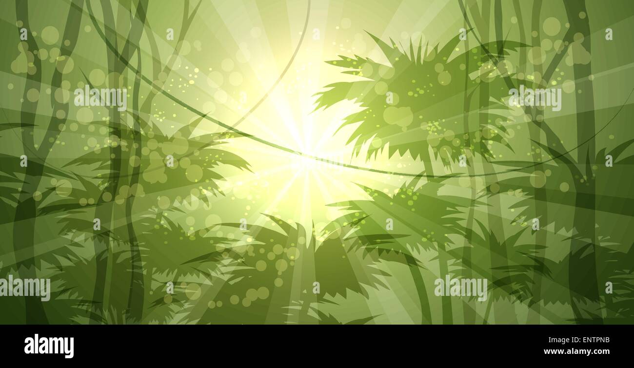 Wild forest landscape drawn in realistic style Stock Vector Image & Art ...