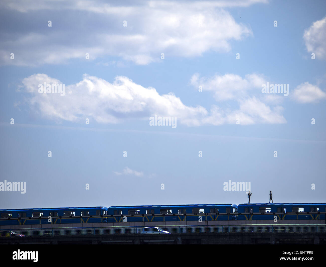 Riding on train roof hi-res stock photography and images - Alamy
