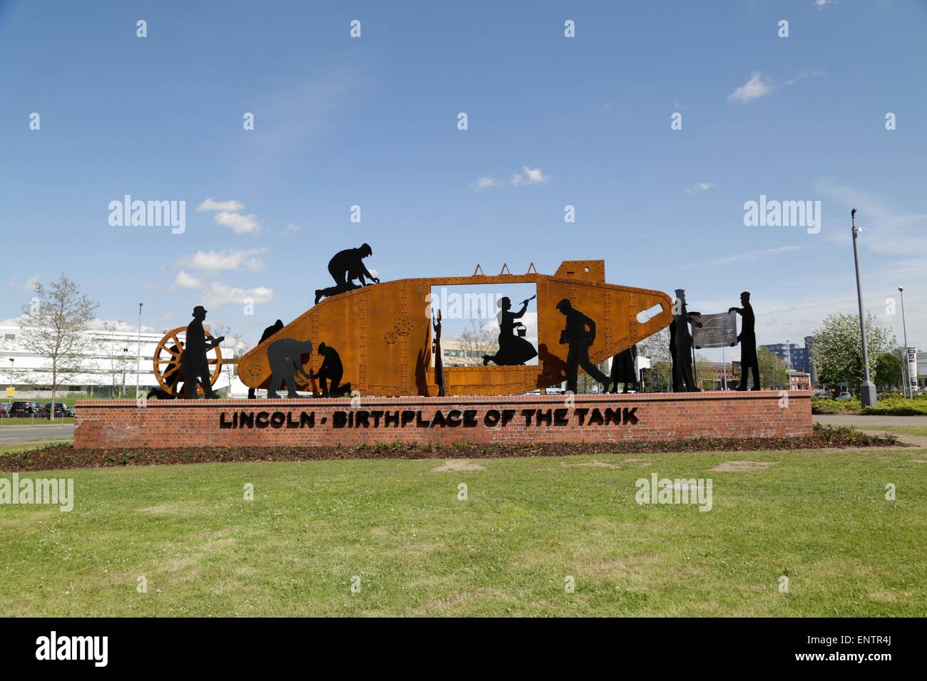 Lincoln Tank Memorial, Tritton Road Roundabout, Lincoln, Lincolnshire ...