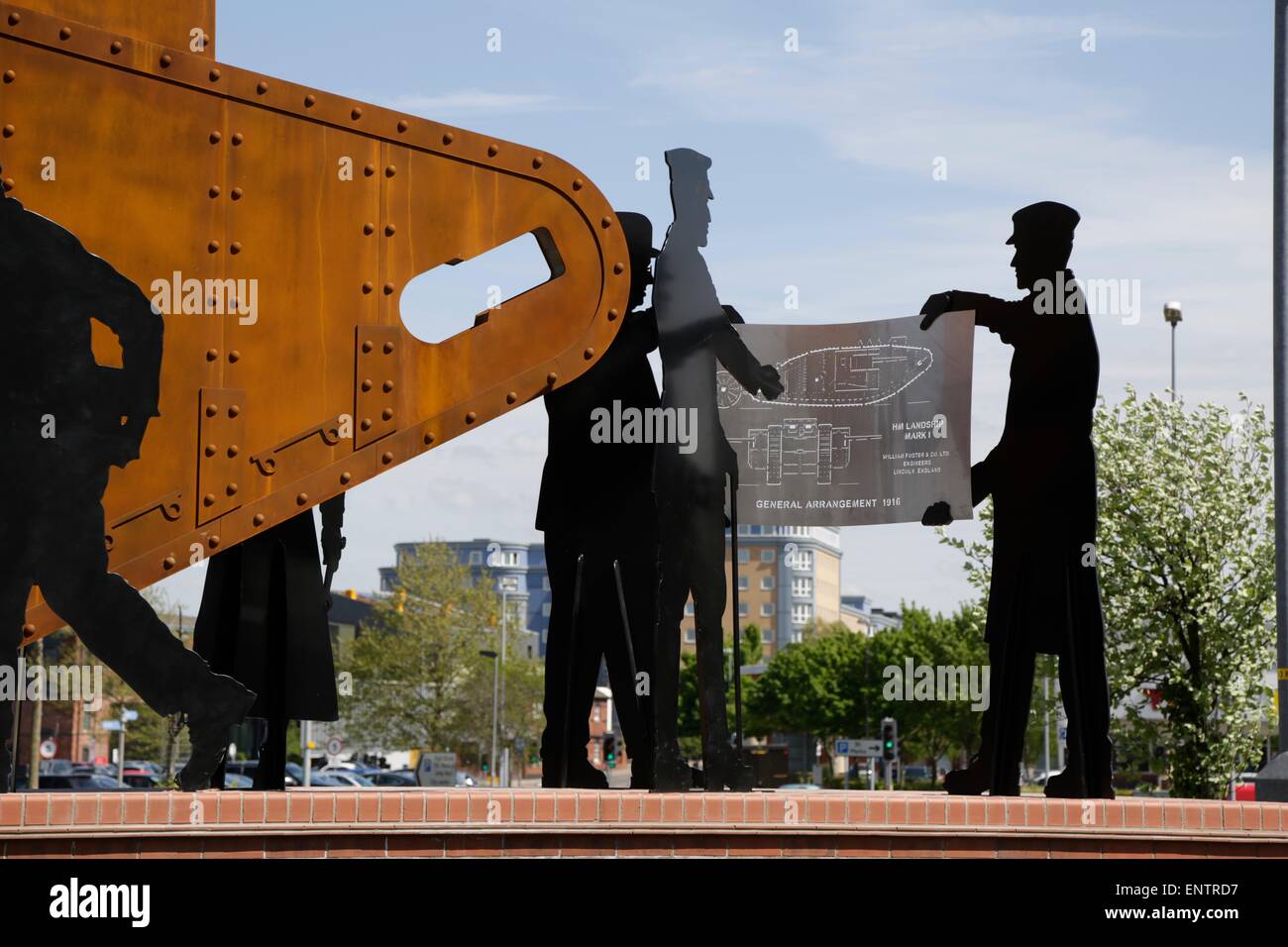 Lincoln Tank Memorial, Tritton Road Roundabout, Lincoln, Lincolnshire ...