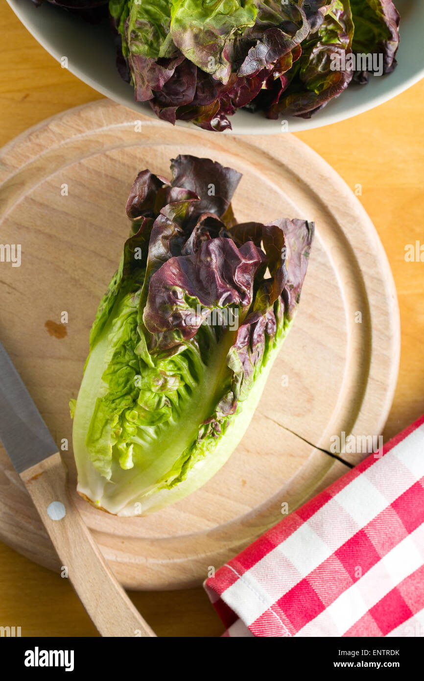 the red lettuce on kitchen table Stock Photo - Alamy