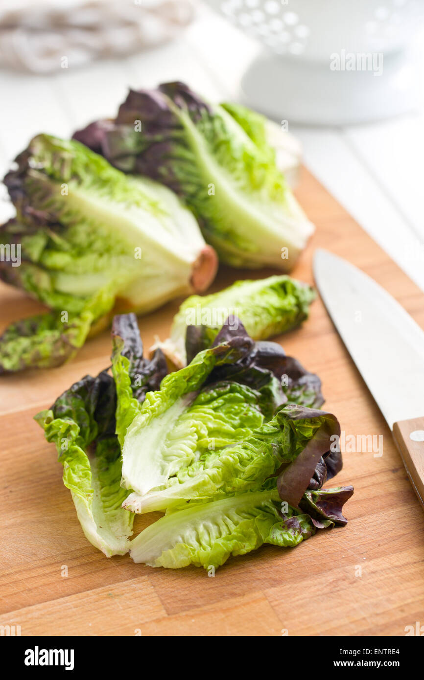 the red lettuce on kitchen table Stock Photo - Alamy