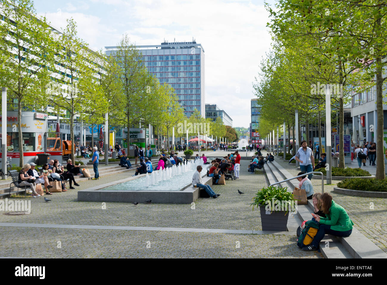Prager Strasse/ Prague Street in Dresden, Germany on May 8, 2015 Stock ...