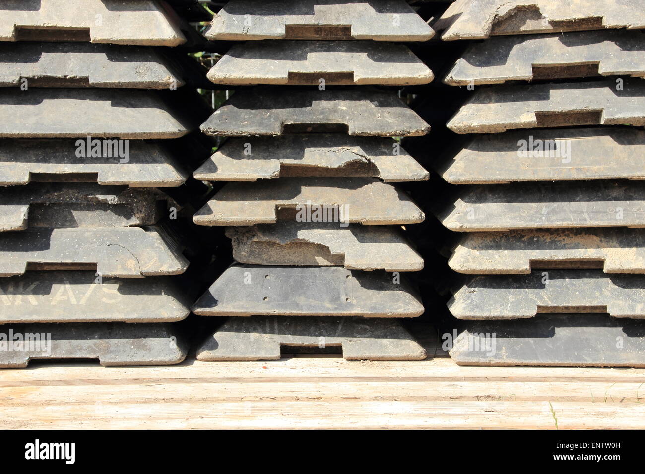 Storage of construction blocks for road work Stock Photo - Alamy