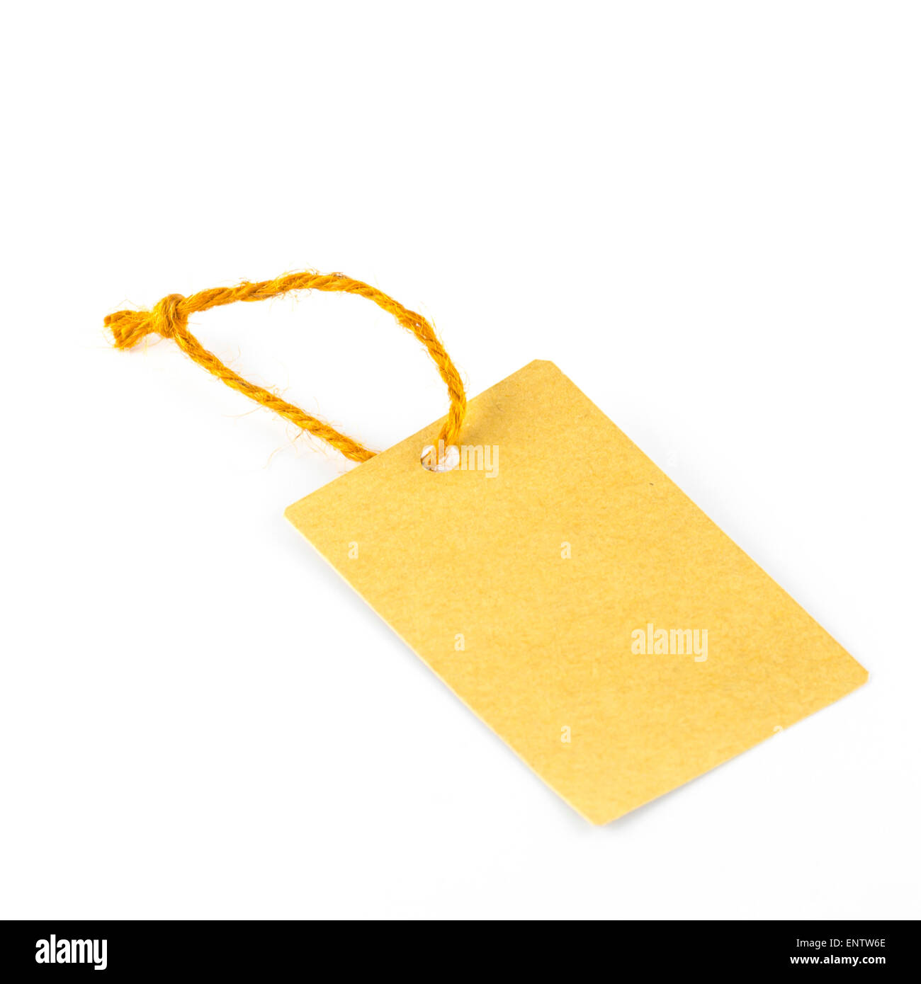 brown tag on a white background Stock Photo - Alamy