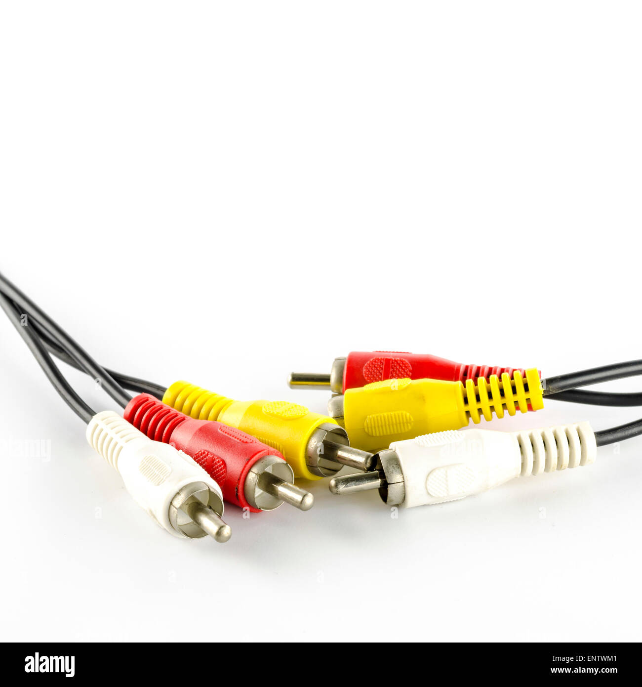 av cable use for television on a white background Stock Photo - Alamy