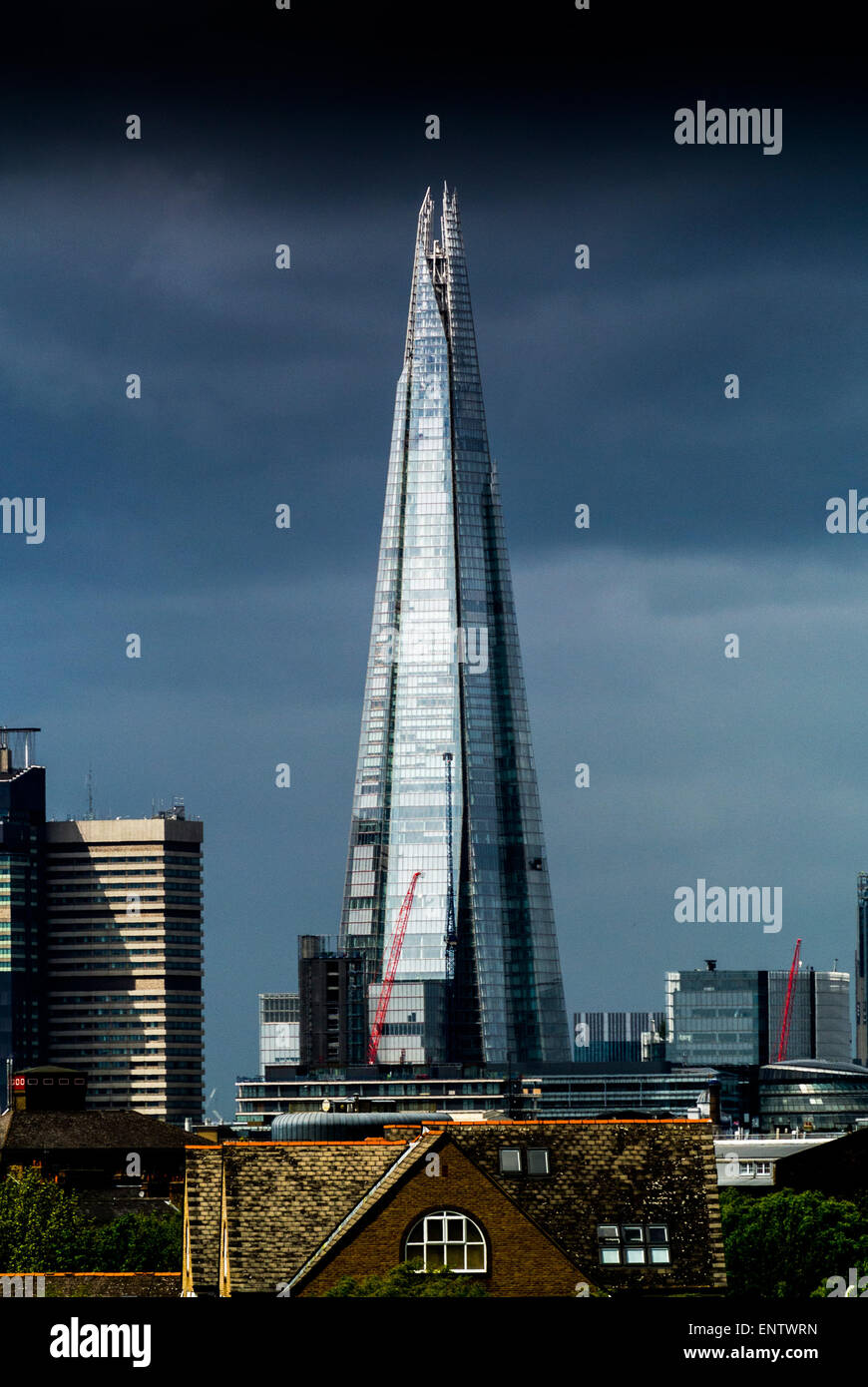 View of The Shard and residential houses from Stave Hill, Rotherhithe ...