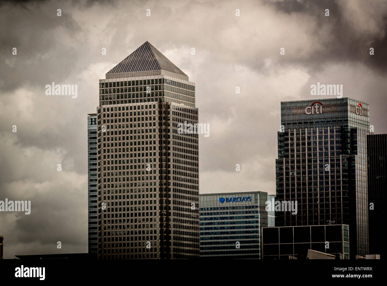 View of Canary Wharf from Stave Hill, Rotherhithe, London Stock Photo ...