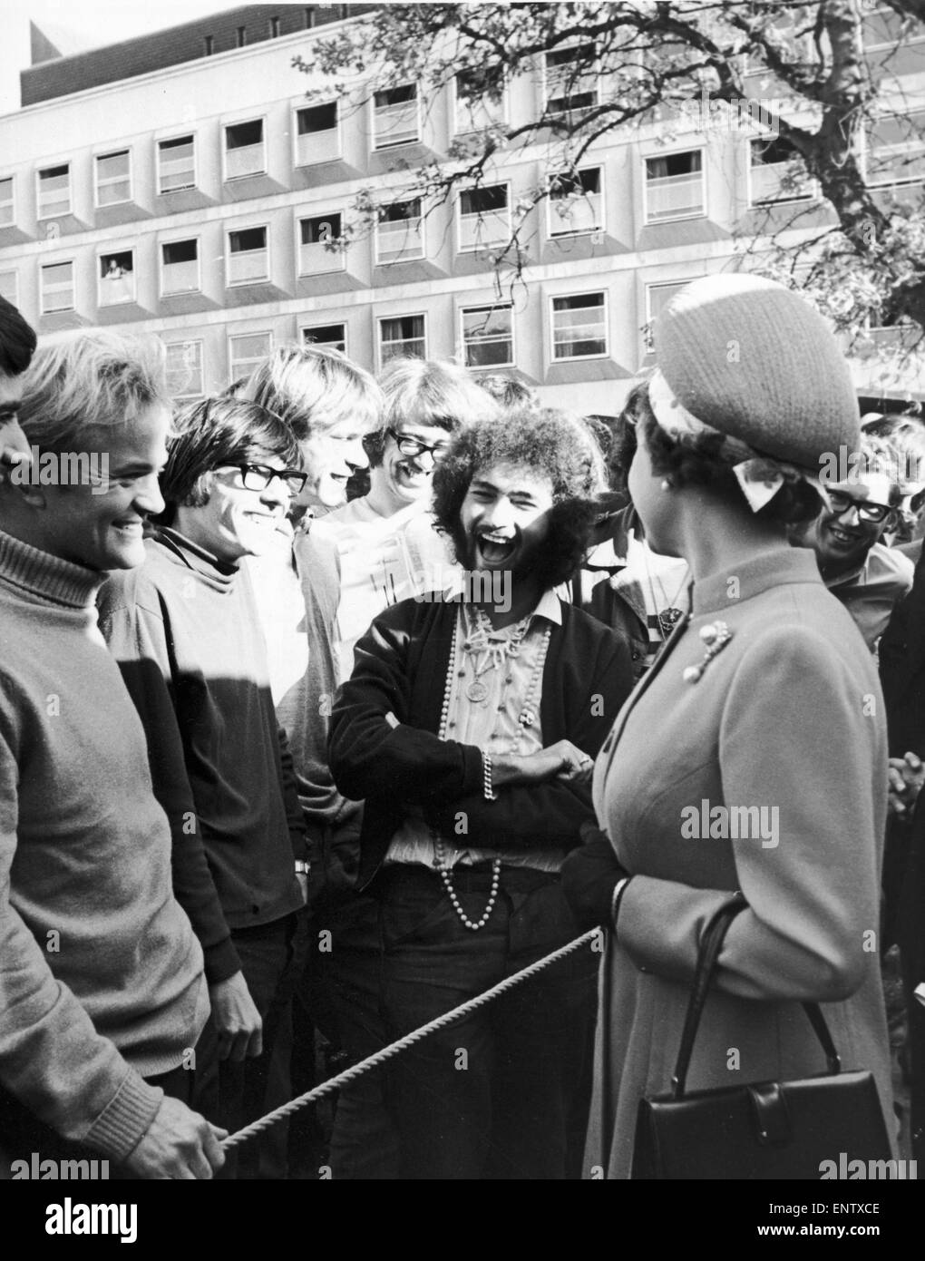The Queen talking to a student at Lancaser University. 20th October ...