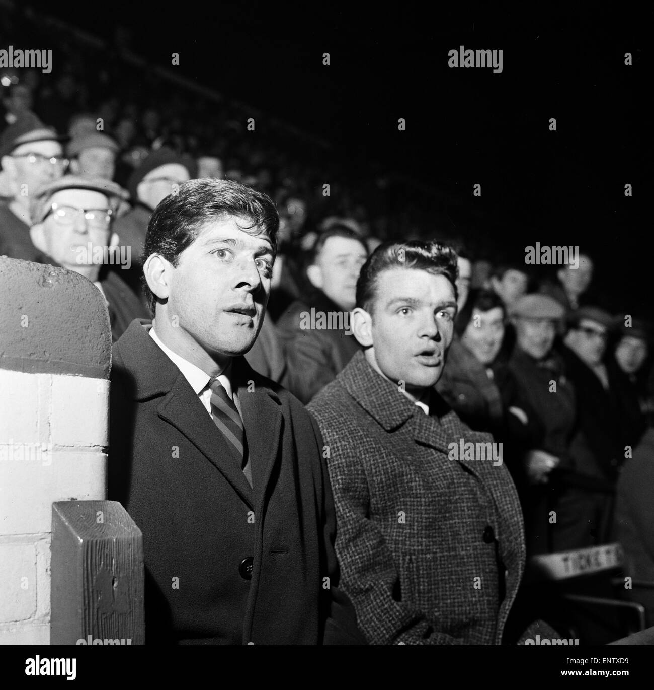Norwich City FC players players Kevin Keelan and High Curran watching ...