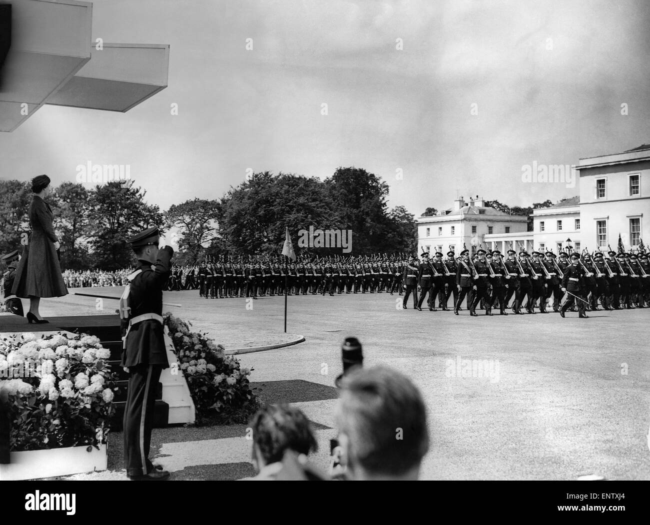 Queen Elizabeth at Sandhurst Military College for the presentation of ...