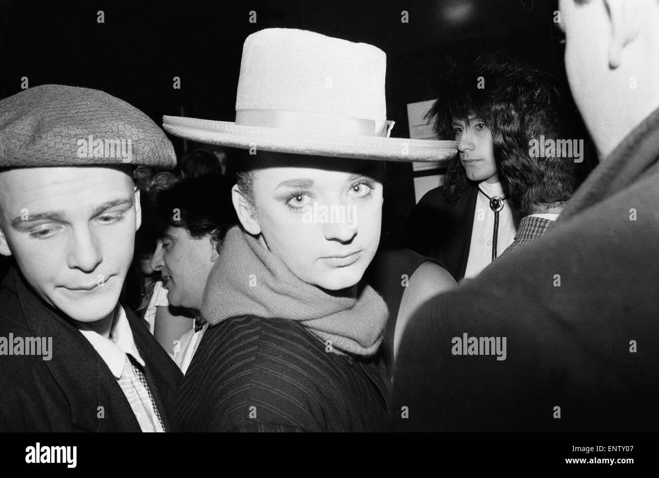 Culture Club singer Boy George attending a reception with Radio One DJ ...