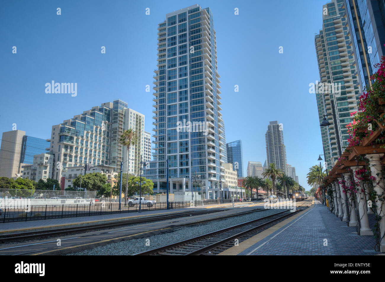San Diego central station skyline buildings california, USA Stock Photo ...