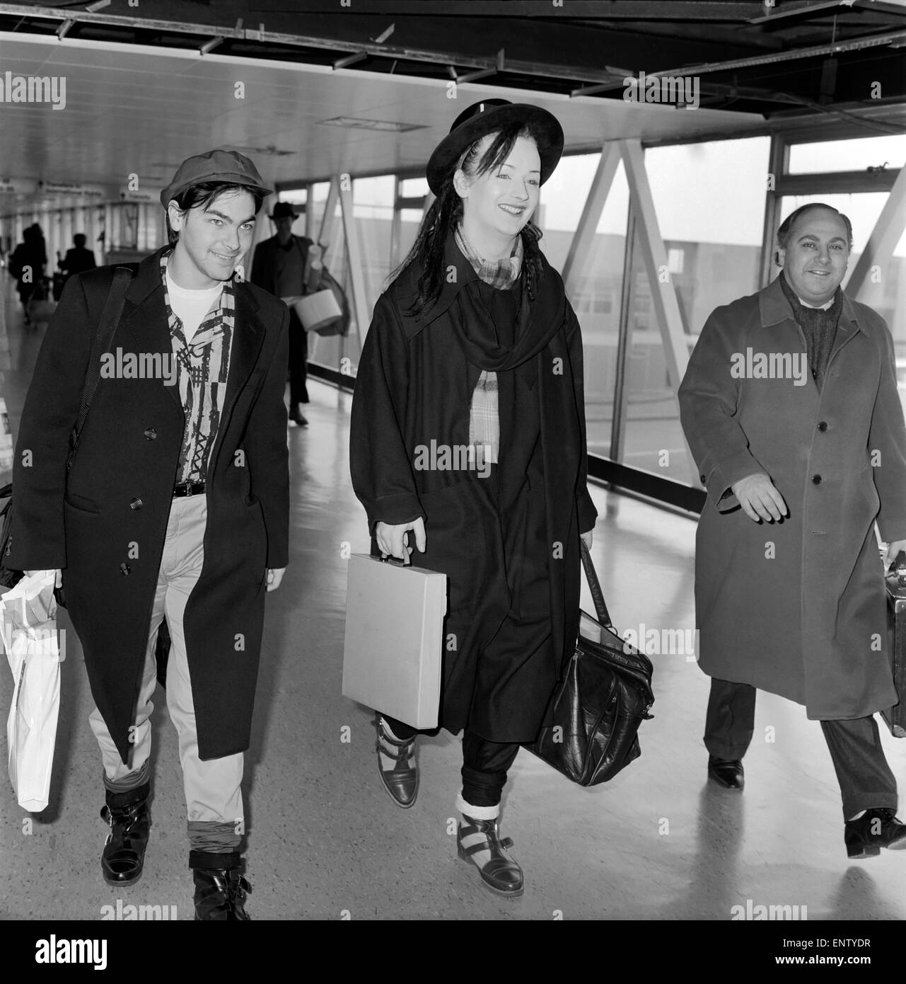 Singer Boy George from the Culture Club group leaving Heathrow airport ...