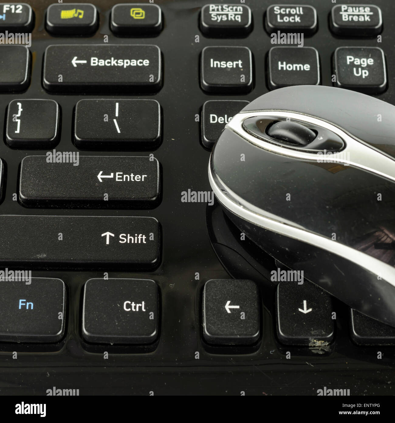 keyboard and wireless mouse on a white background Stock Photo - Alamy