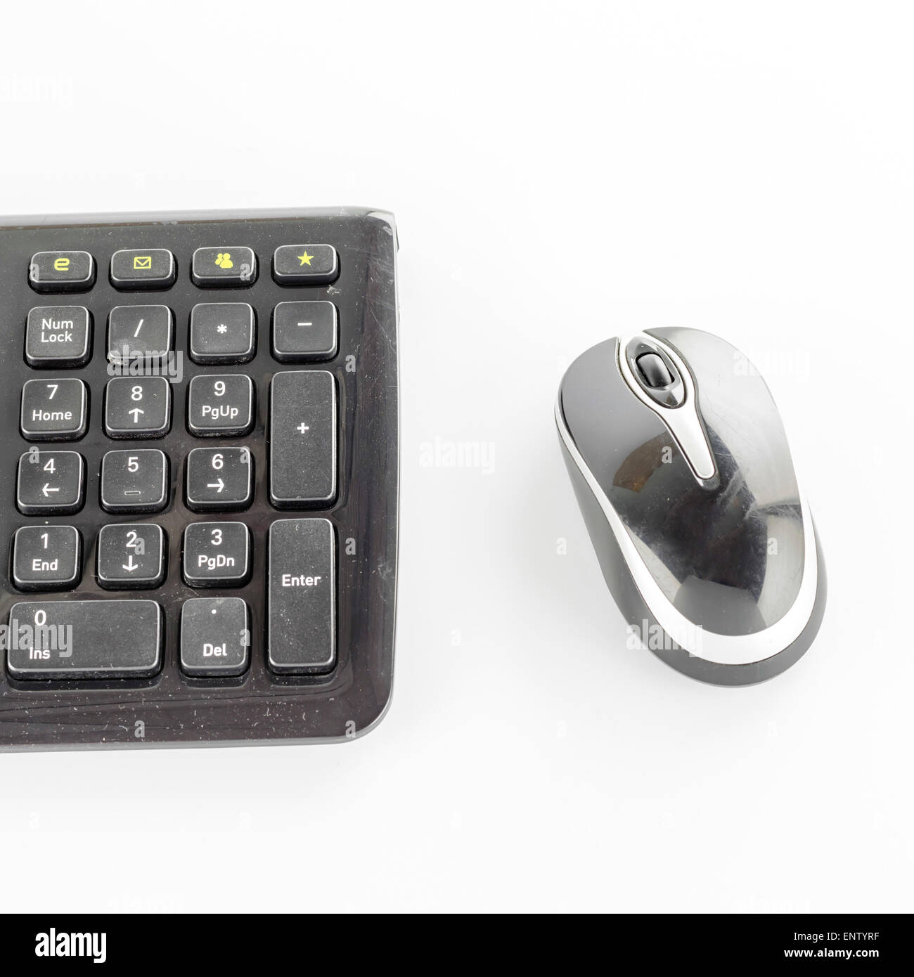 keyboard and wireless mouse on a white background Stock Photo - Alamy
