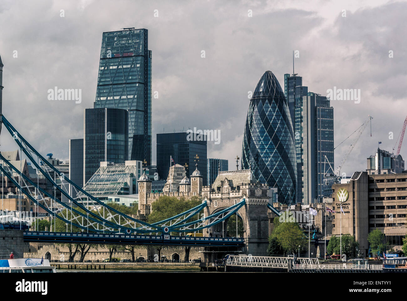 The Gherkin, Cheesegrater and Heron Tower viewed from south side of ...