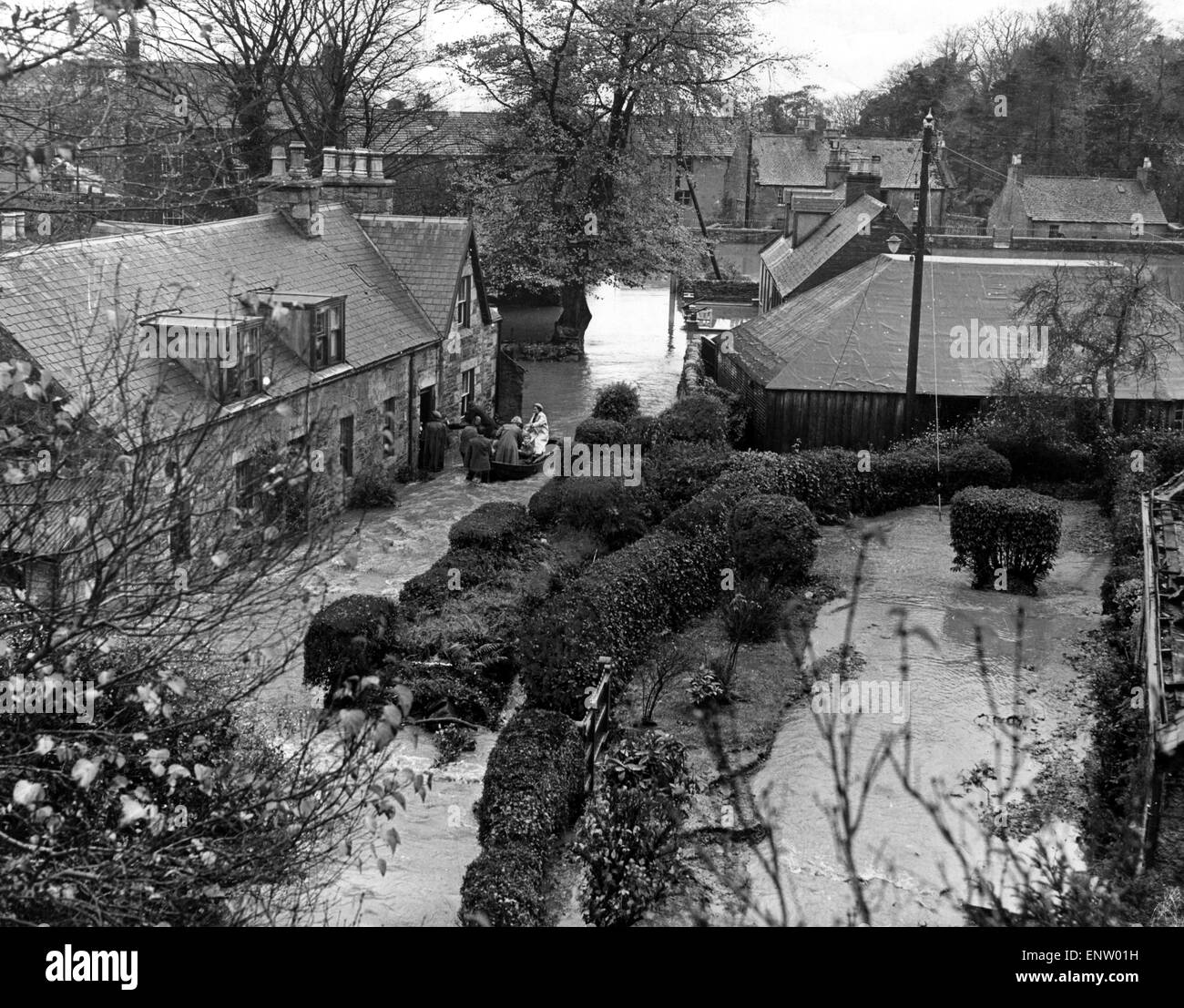 Rescue by boat after severe flooding in Creetown, in Dumfries and ...